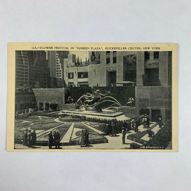 Postcard New York City NY Rockefeller Center Flower Festival Sunken ...
