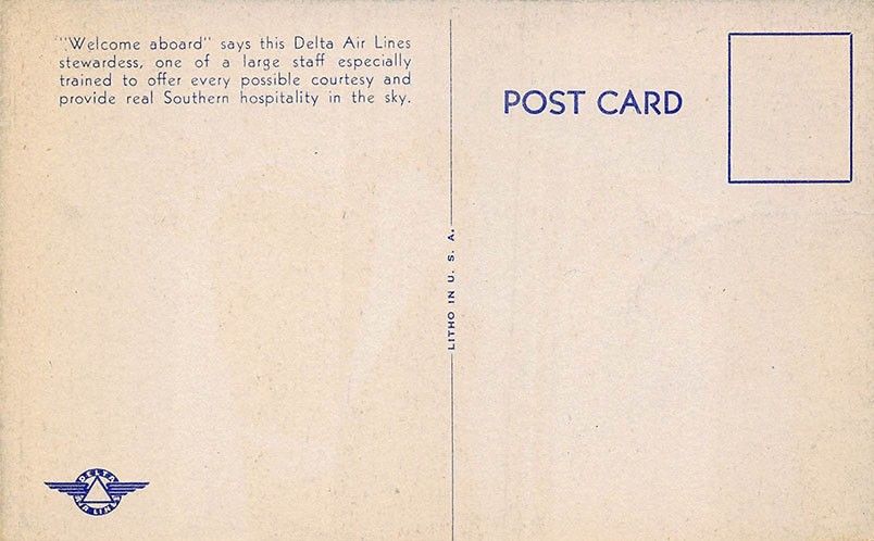 Delta Air Lines "Welcome aboard" Flight Attendant Stewardess Linen ...