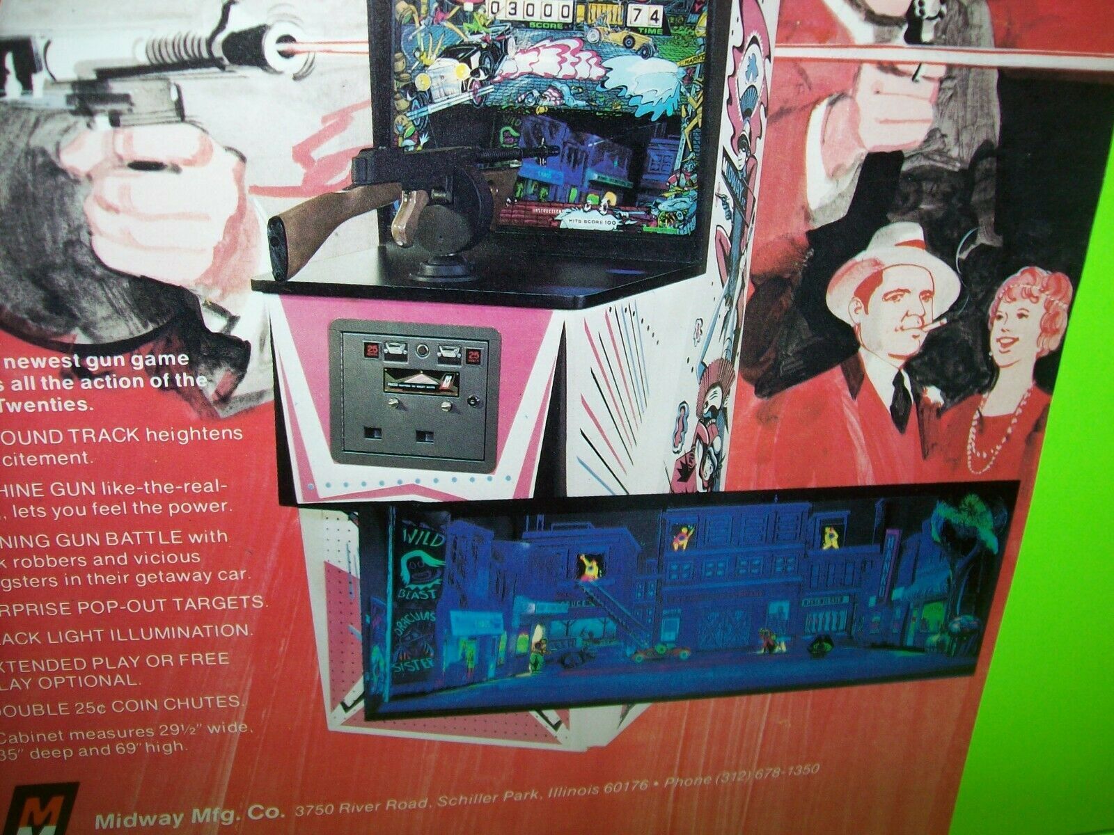 Gangbusters Arcade FLYER Original Midway 1974 Rifle Gun Game Retro ...