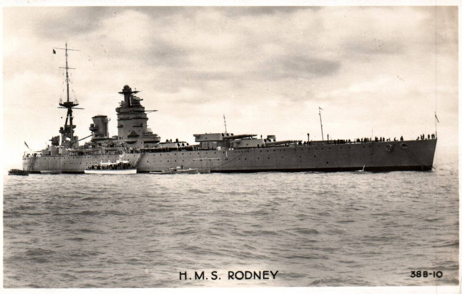 RPPC Photo British Royal Navy HMS Rodney (29) Battleship War Time ...