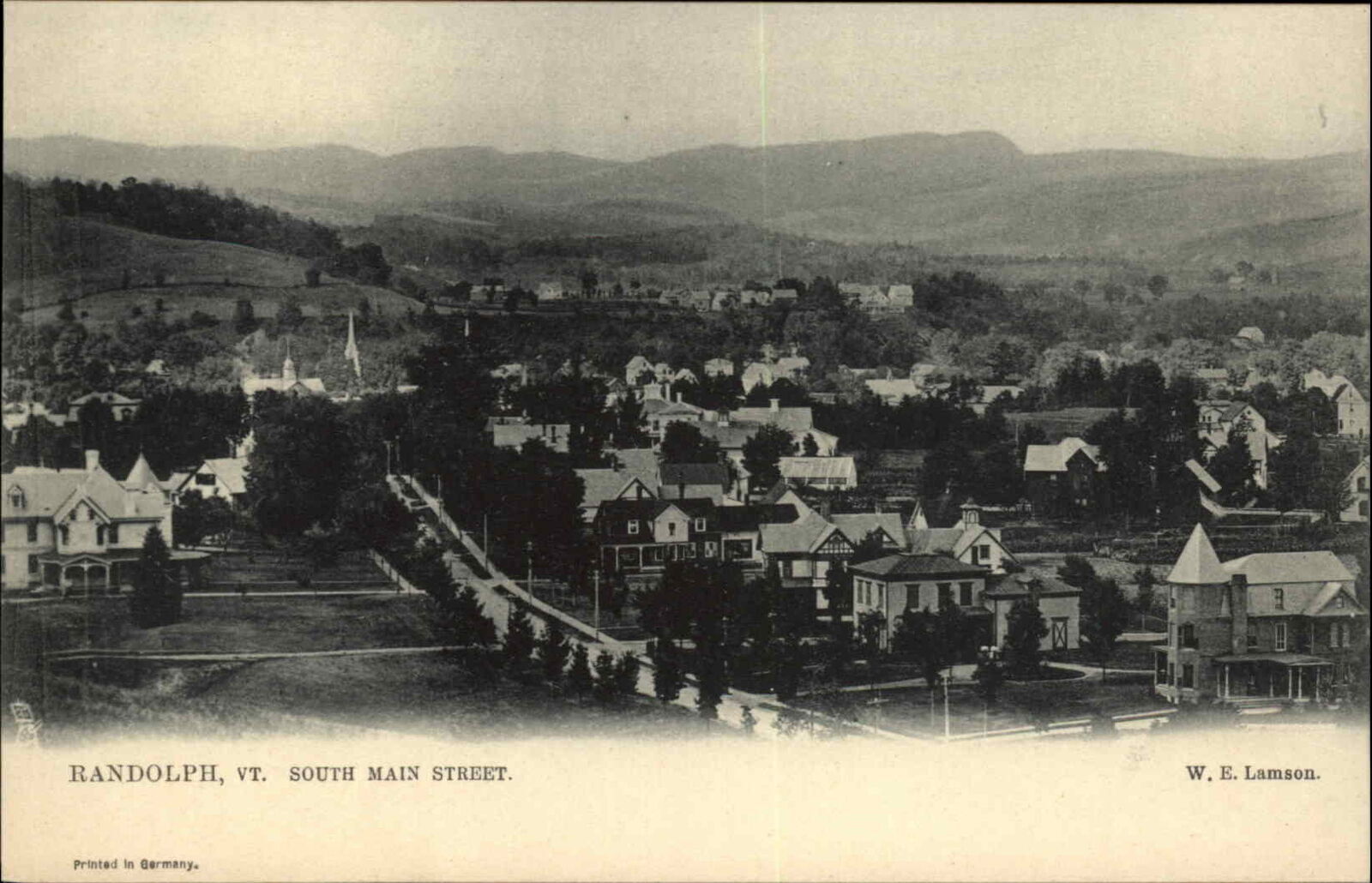 Tuck Randolph Vermont VT South Main St Bird's Eye View c1910 Postcard ...