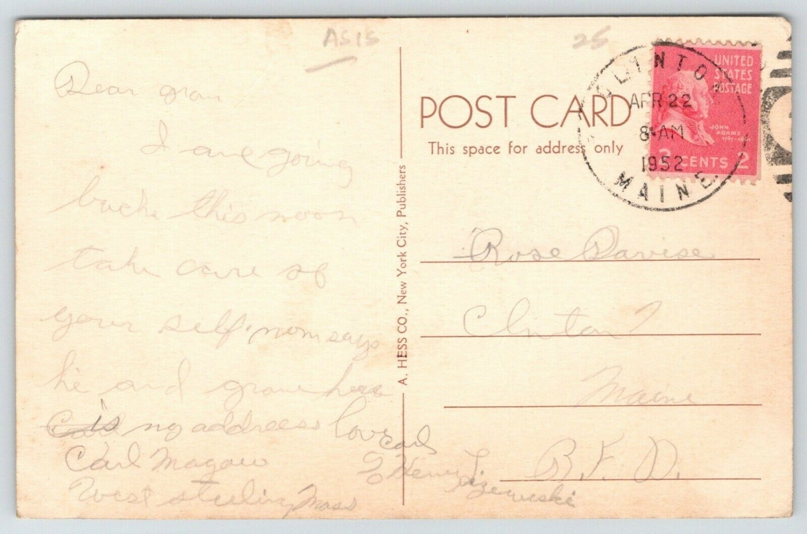 Clinton Maine~Main Street~Storefronts~Homes~1940s Sepia Litho Postcard ...