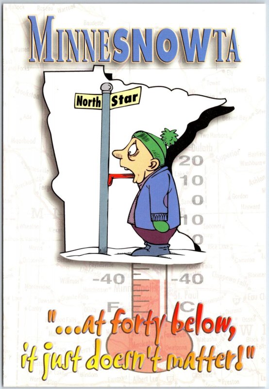 Vintage Continental Size Postcard Minnesota Extreme Cold Weater ...