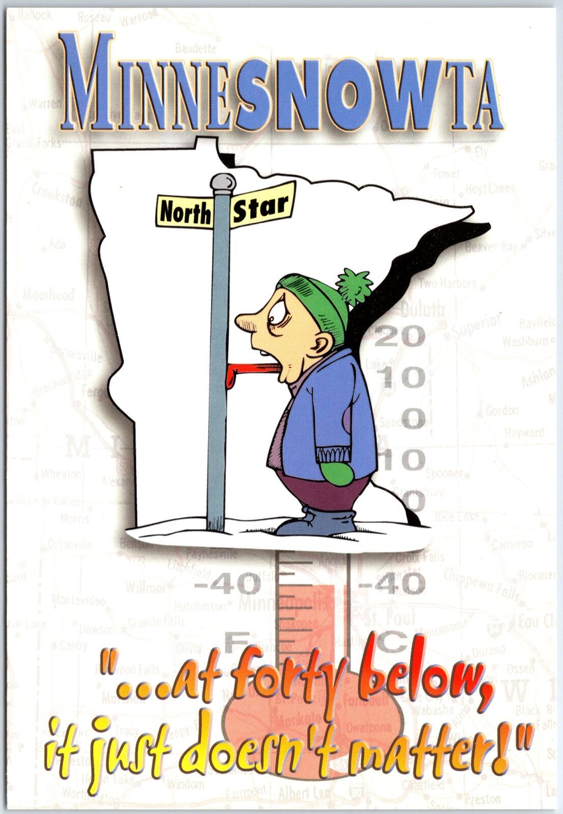 Vintage Continental Size Postcard Minnesota Extreme Cold Weater ...