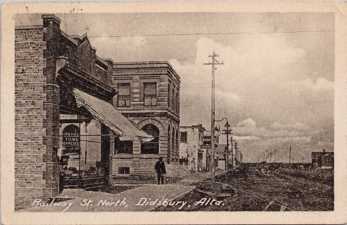 Didsbury Alberta Railway Street North AB Post Office Garage c1929 ...
