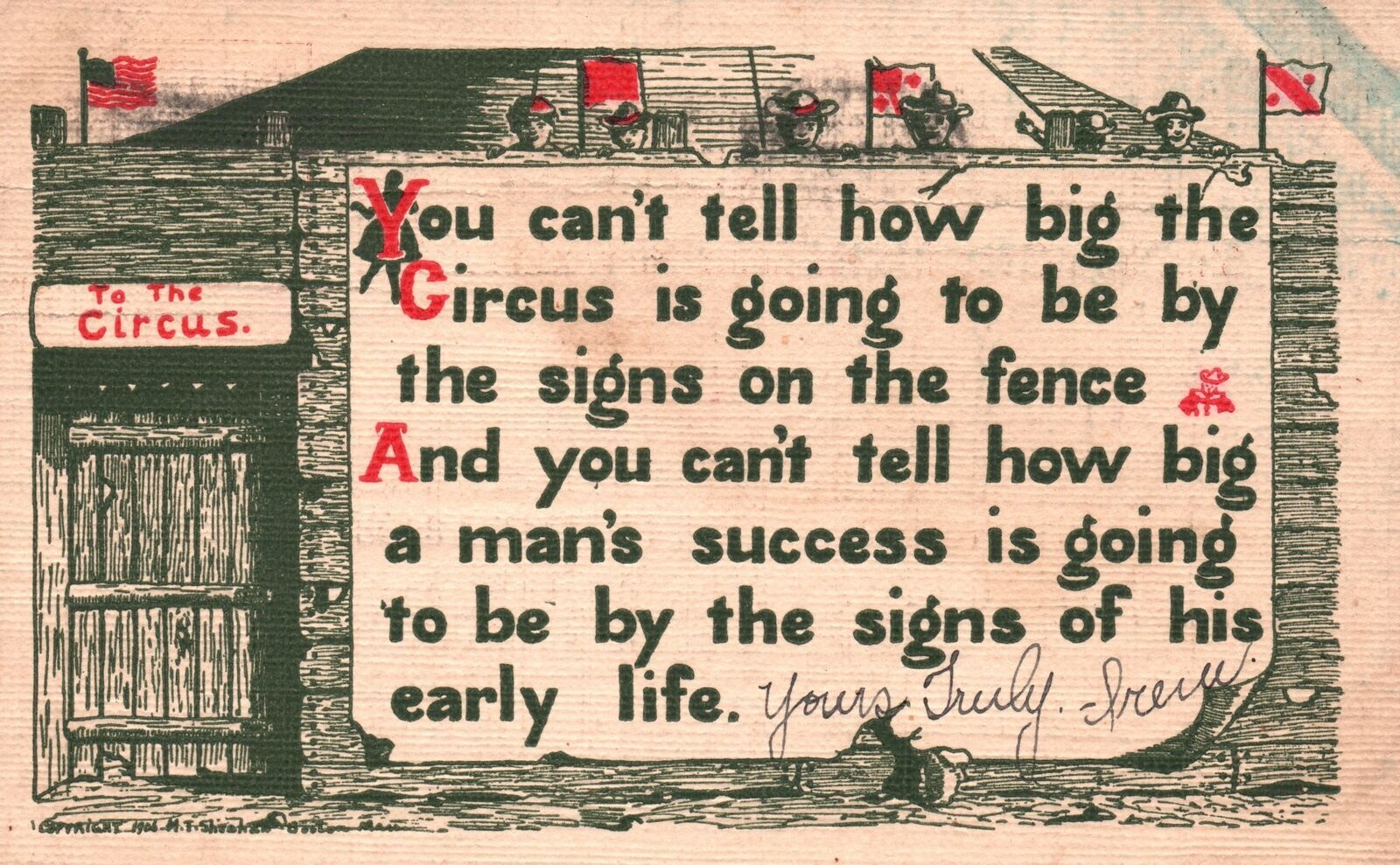 Vintage Postcard 1910's To The Circus You Can't Tell How Big The Circus ...