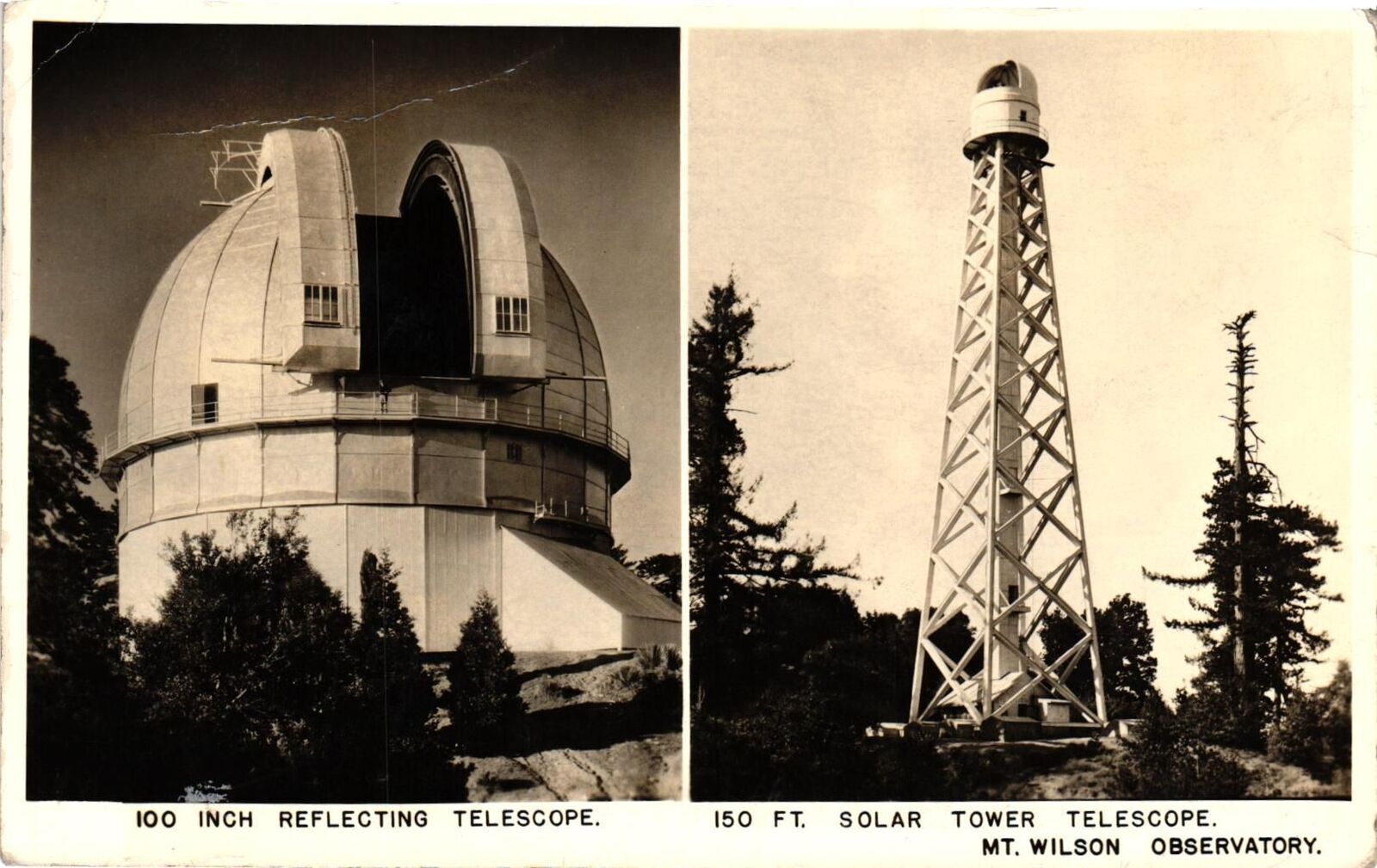 Vintage Postcard- 100 Inch Reflecting Telescope, 150 Ft. Solar Tower ...