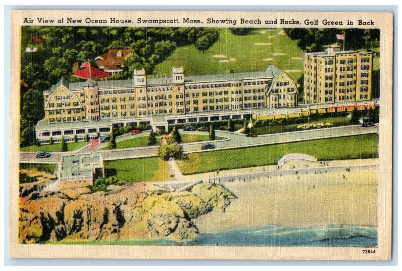 Air View New Ocean House Swampscott MA Showing Beach Rocks Golf Green ...