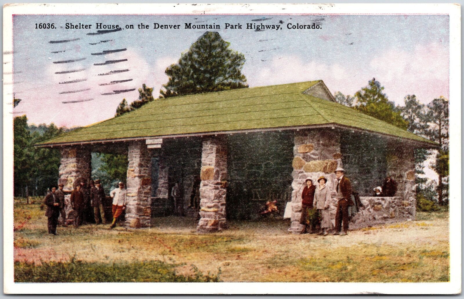 Shelter House On The Denver Mountain Park Highway Colorado CO Postcard ...