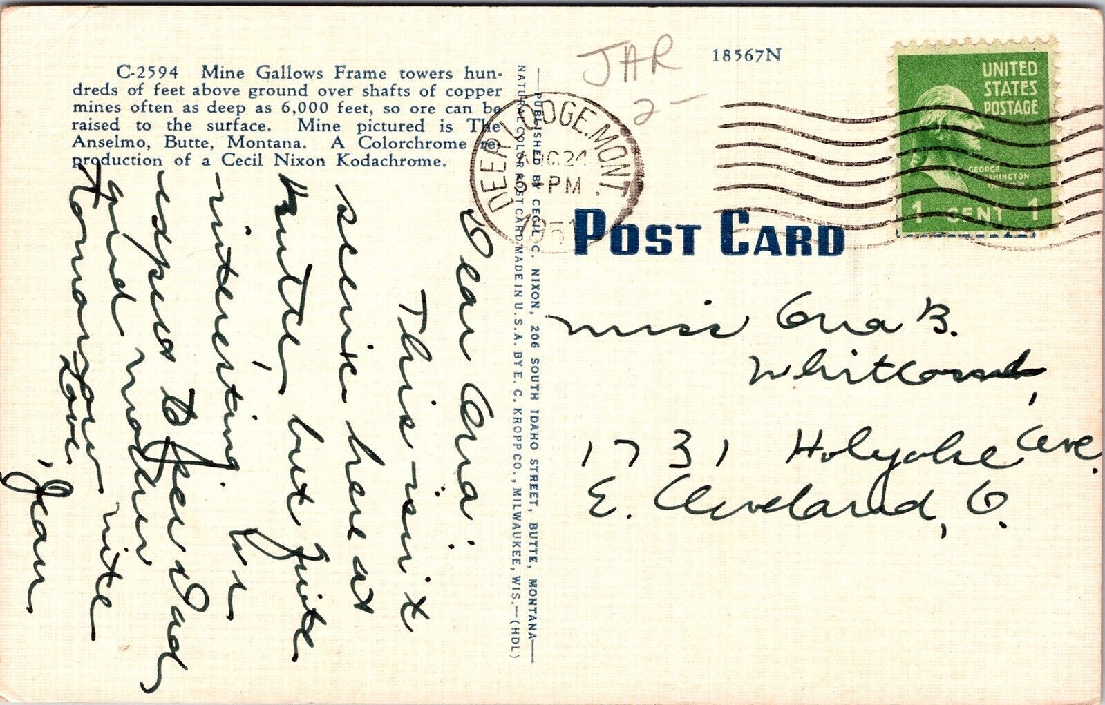 Copper Mine Hoist Butte Montana Mine Gallows Frame Towers US Flag ...