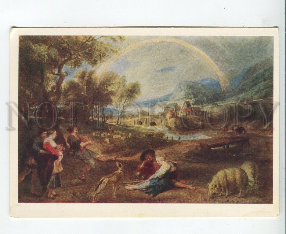 457873 USSR 1966 year Peter Paul Rubens landscape with rainbow old ...