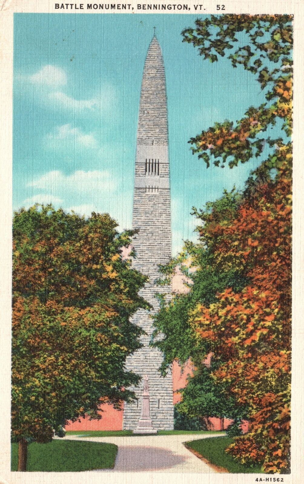 Vintage Postcard 1936 Battle Monument Gray-Blue Bennington Center ...