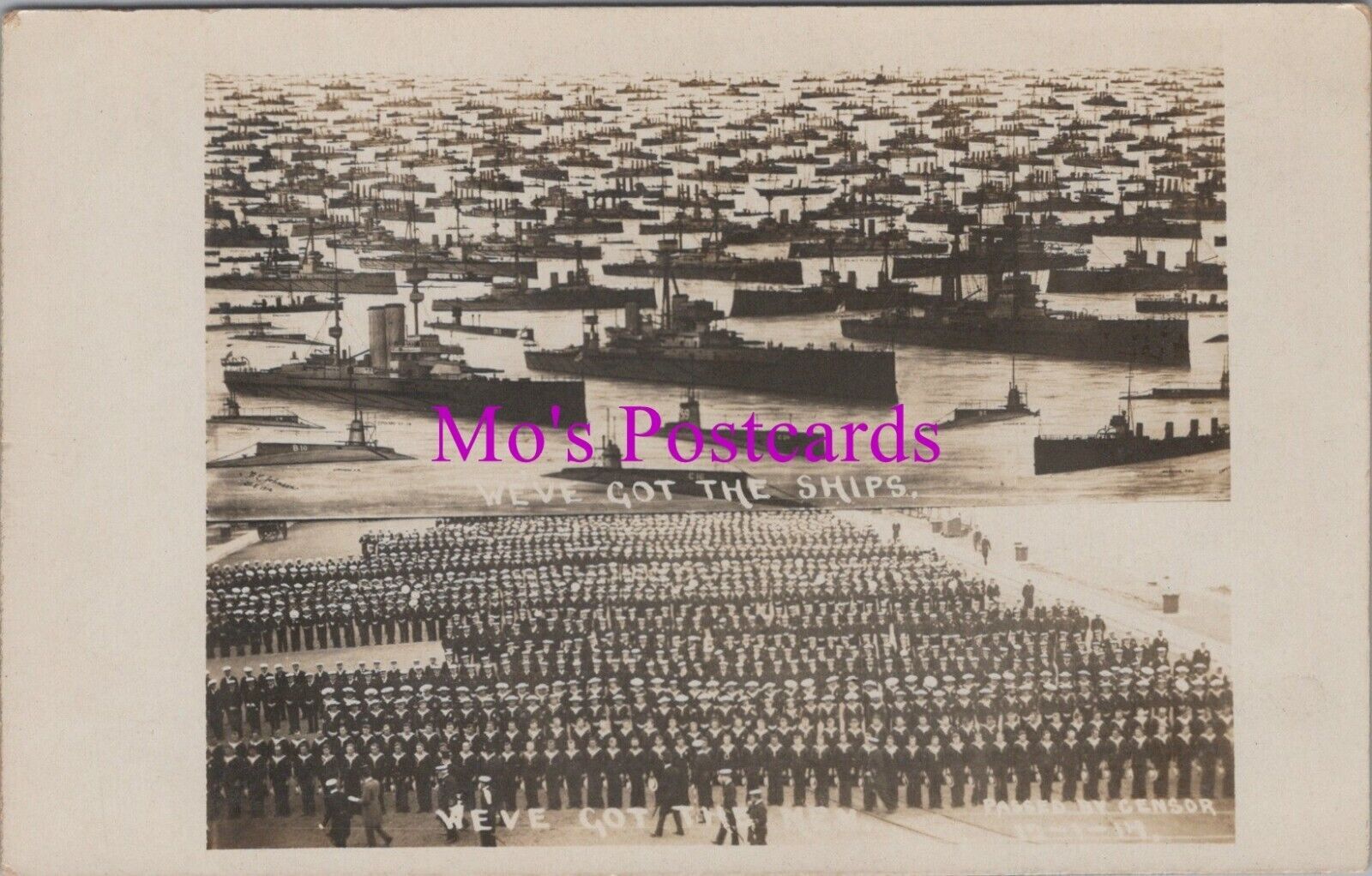 Naval History Postcard - British Royal Navy, Fleet of Warships, Sailors ...