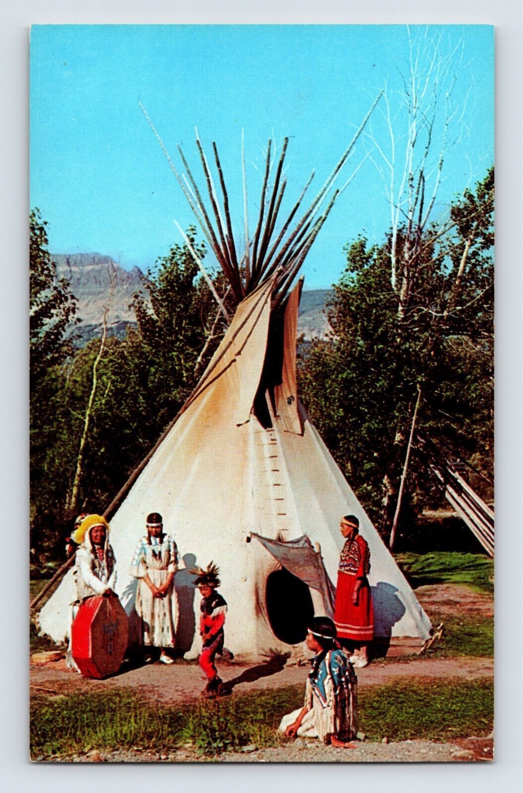 Postcard Native American Indian Tepee Family 1960s Unposted Chrome ...