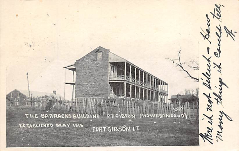 Indian Terrirory, Pre Statehood Tha Barracks Building, Post Dated 1906 ...