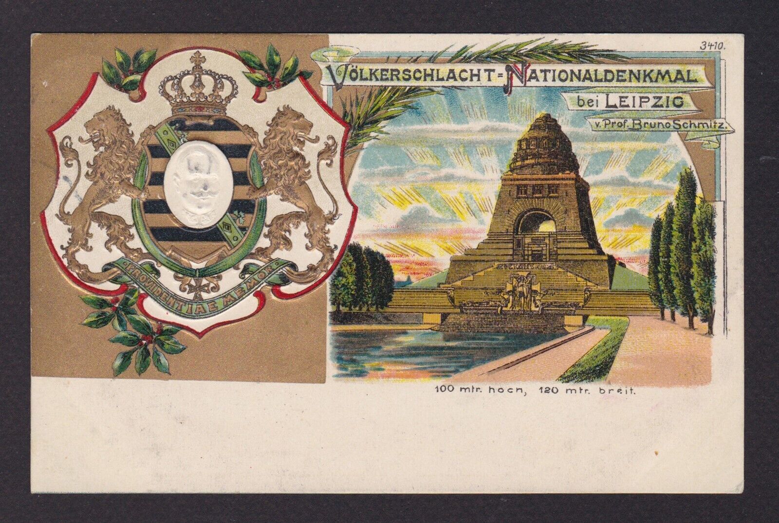 GERMANY 1908, Vintage postcard, Monument to the Battle of the Nations ...