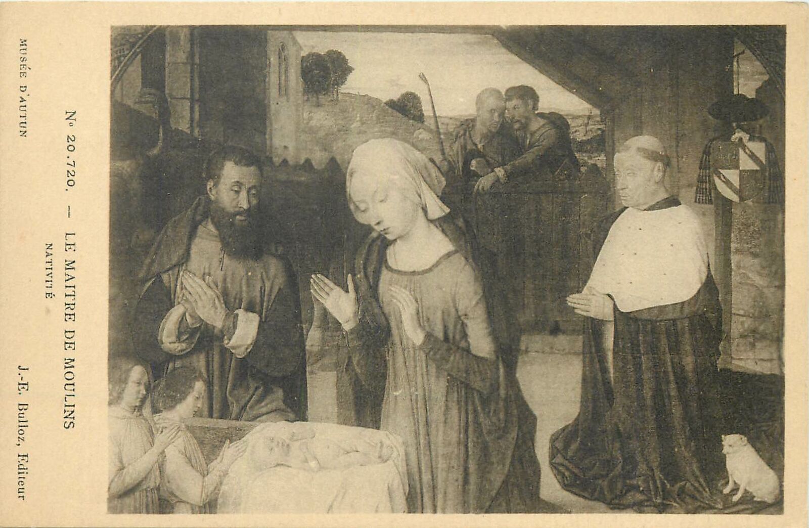 Postcard Biblical scene painting "Nativite" Musee d'Autun Le Maitre de ...
