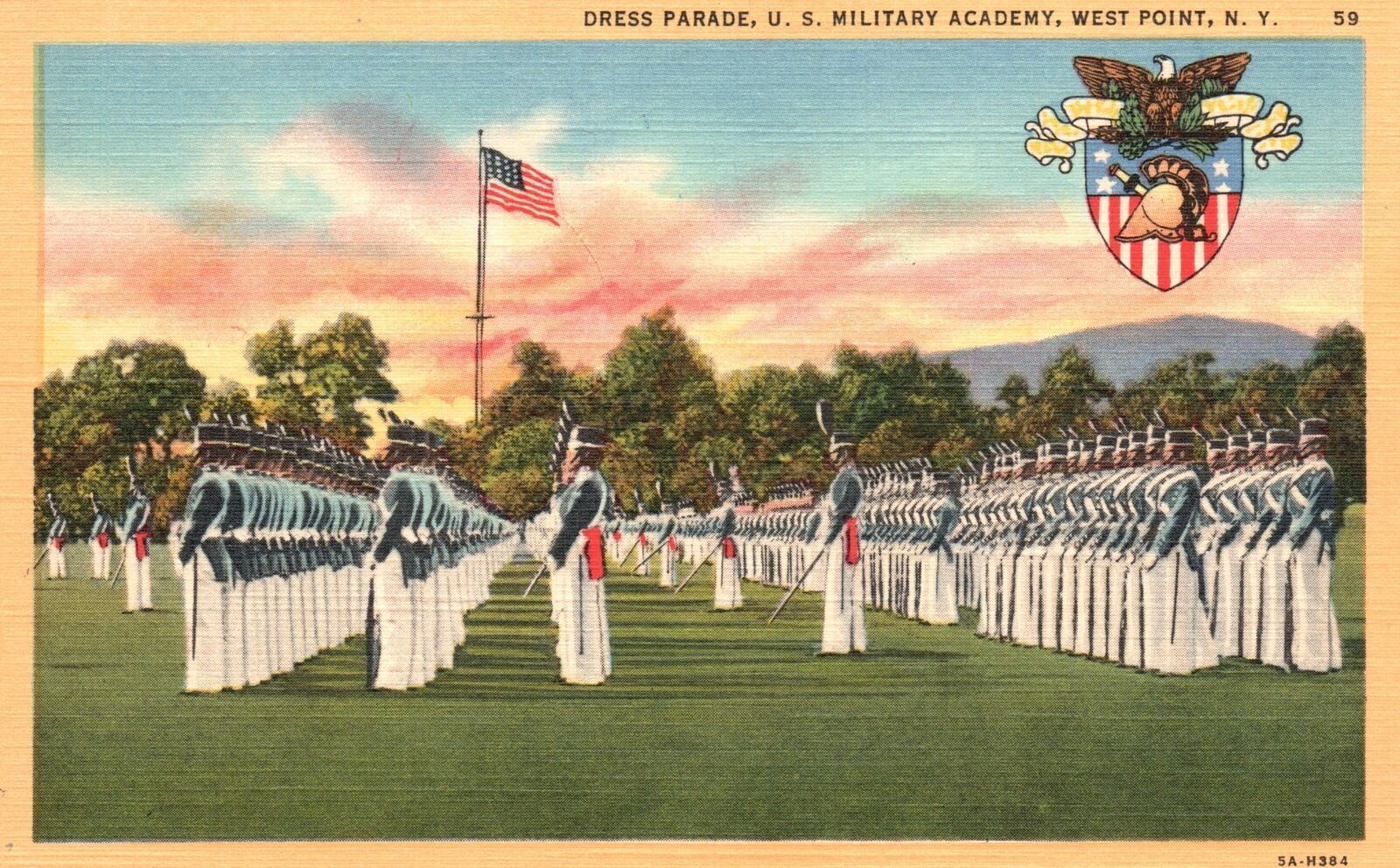 Vintage Postcard Dress Parade U.S Military Academy West Point New York ...