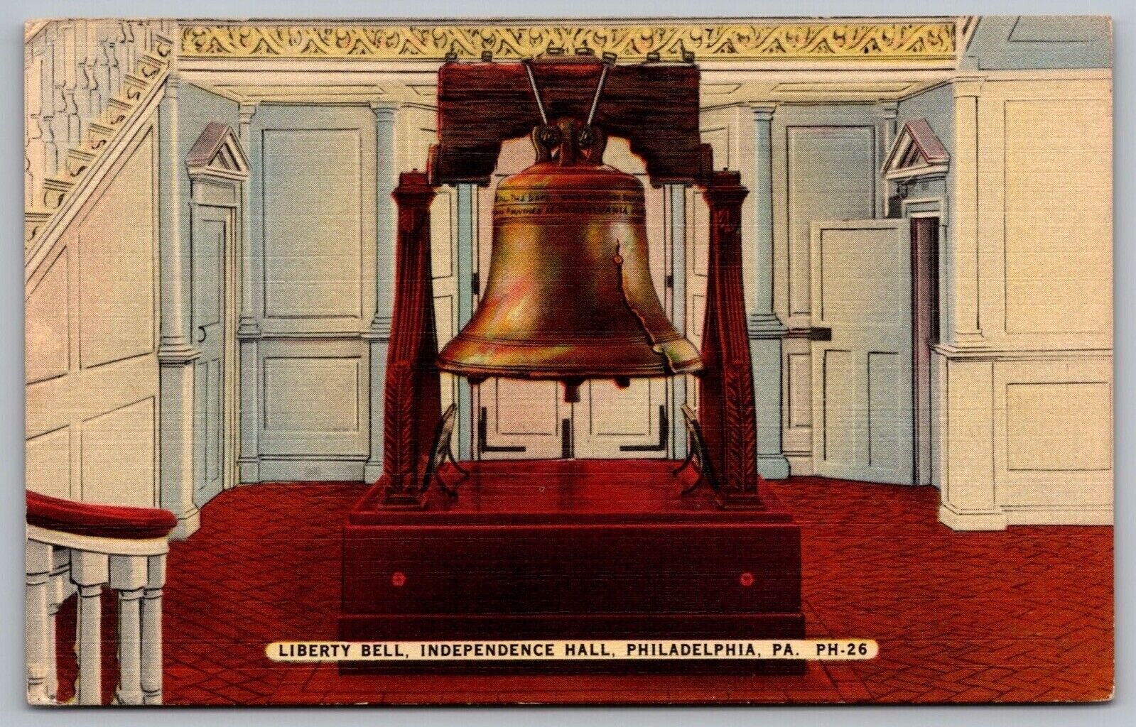 Philadelphia PA Independence Hall Liberty Bell Historic Landmark Linen ...