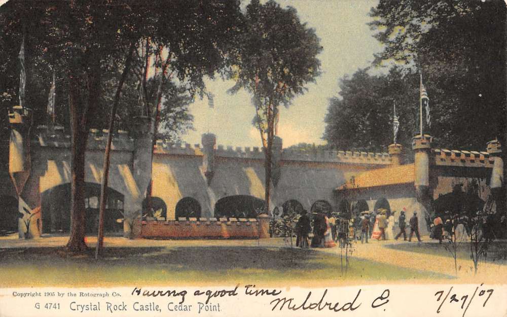 Cedar Point Ohio Crystal Rock Castle Exterior Antique Postcard K26370 ...