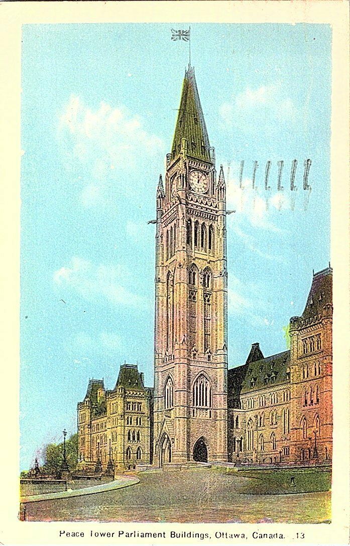 Peace Tower Parliament Buildings Ottawa Canada Postcard Standard View ...