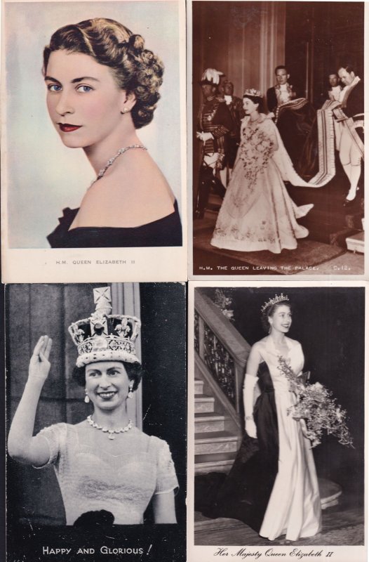 Queen Elizabeth II Happy & Glorious 4x Antique RPC Postcard s | Topics ...