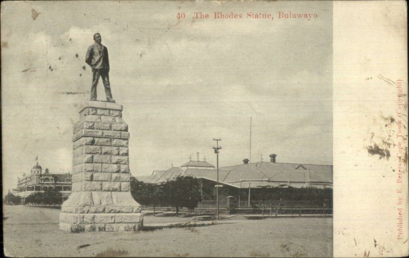 Rhodesia Zimbabwe - Rhodes Statue Bulawayo 1905 Used Postcard | Africa ...