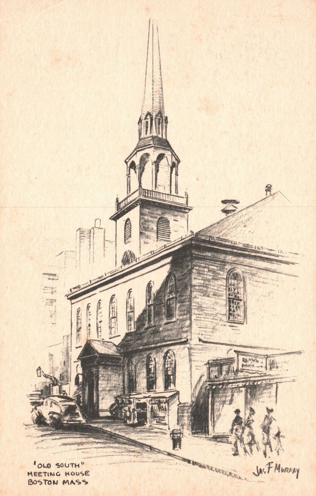 Vintage Postcard 1910's Old South Meeting House Boston Massachusetts ...