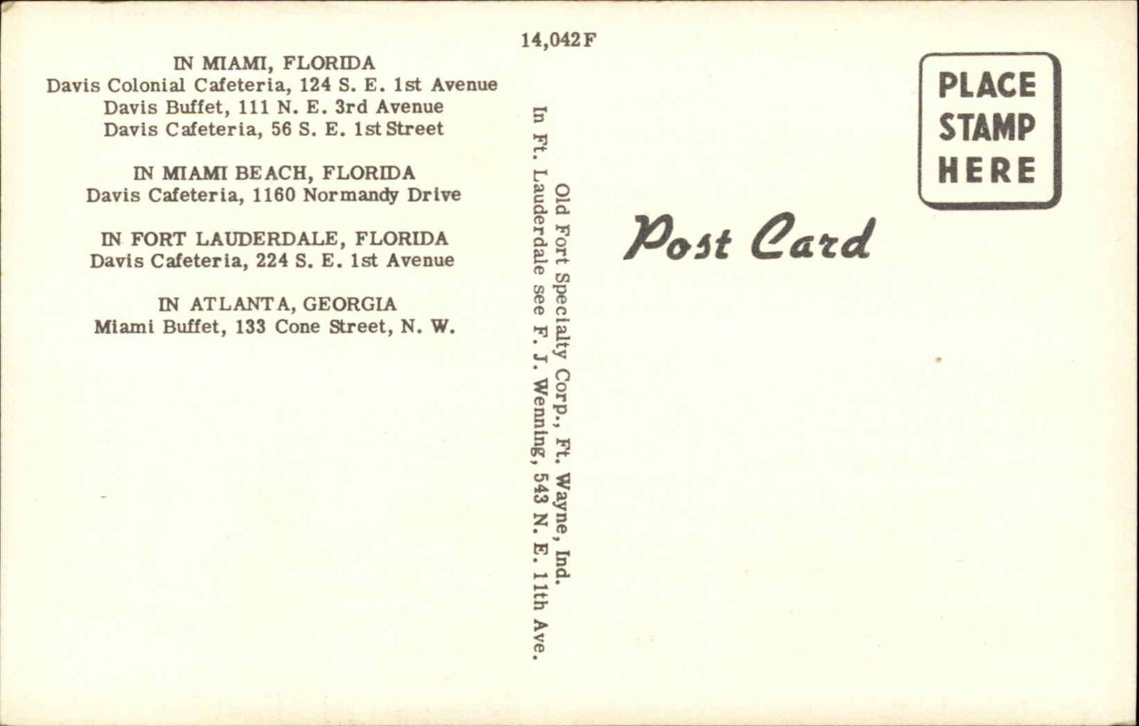 Miami Florida FL Davis Buffet Multi-View Linen Vintage Postcard ...