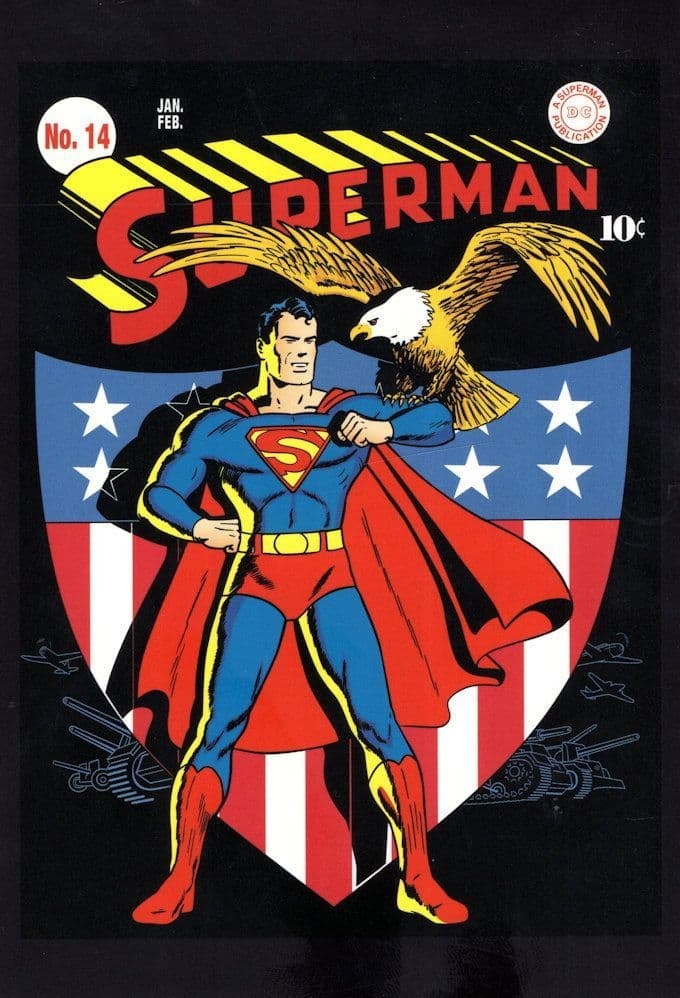 Superman Issue 14 War 1942 WW2 Eagle Comic Book Art postcard | Topics ...