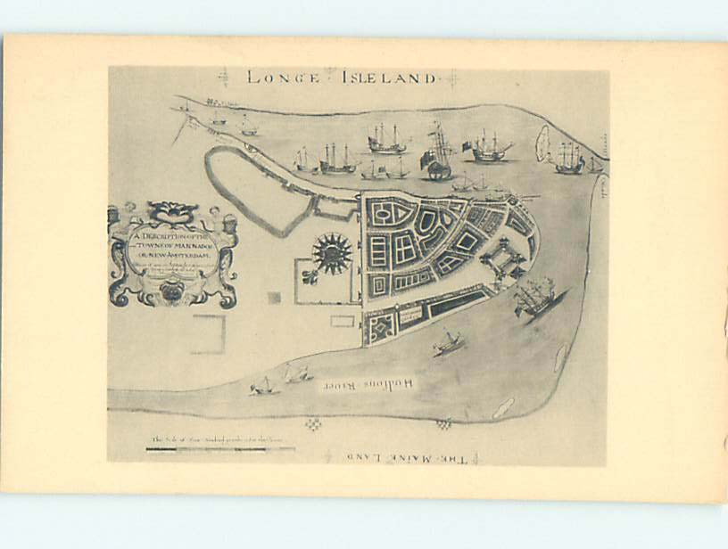 Postcard Of 1661 Long Island Map At Museum New York City NY hr0801 ...