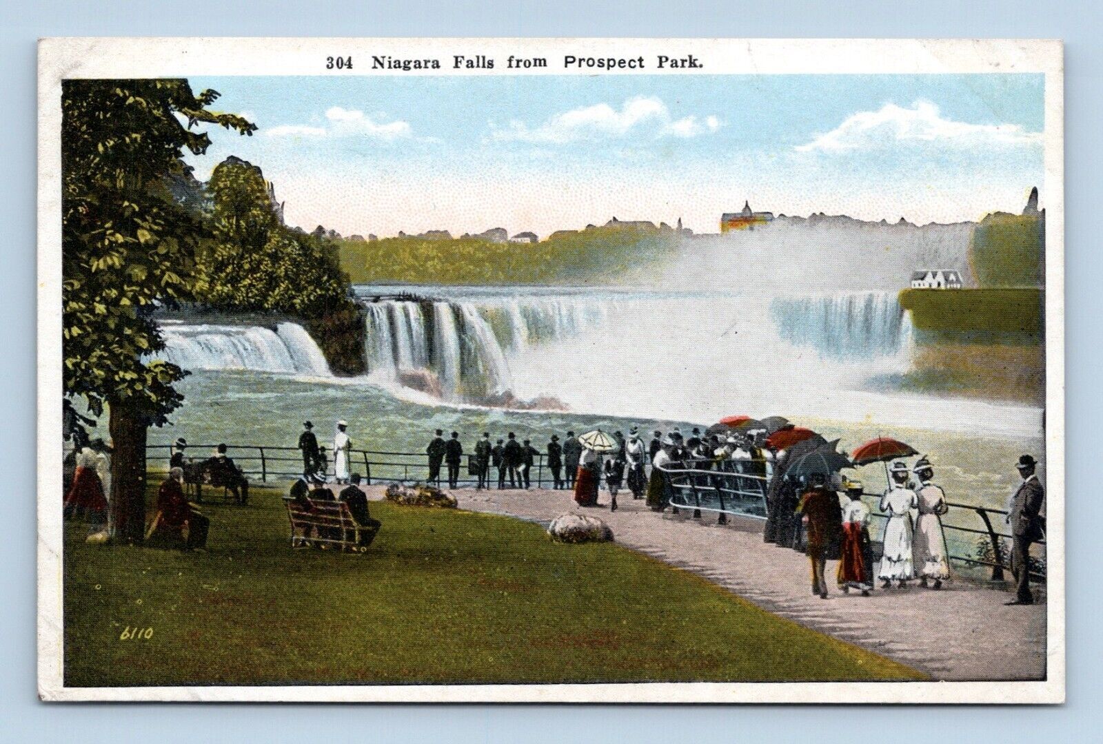 View From Prospect Park Niagara Falls New York NY UNP Unused WB ...