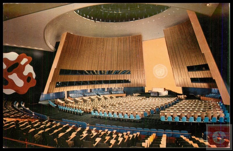 General Assembly Hall in the United Nations Headquarters, New York City ...