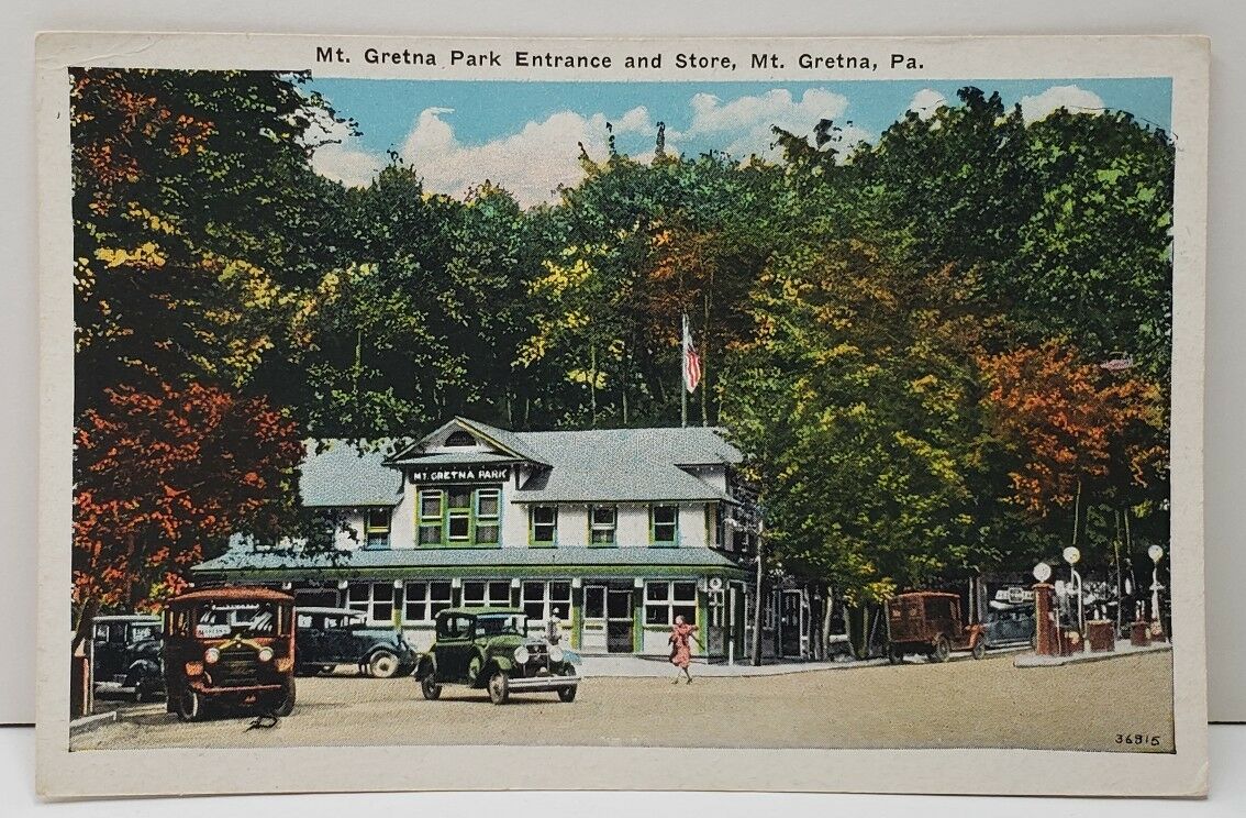 Mt. Gretna Pa, Entrance and Store Mt Gretna Park c1920's Postcard C7 ...