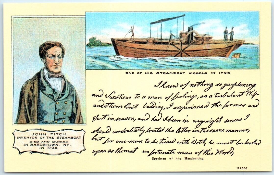 Postcard - John Fitch, Inventor Of The Steamboat | Other / Unsorted ...