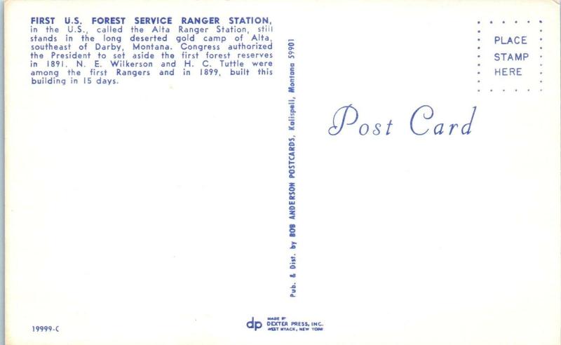 ALTA, MT Montana Old LOG RANGER STATION First in US c1960s Postcard ...