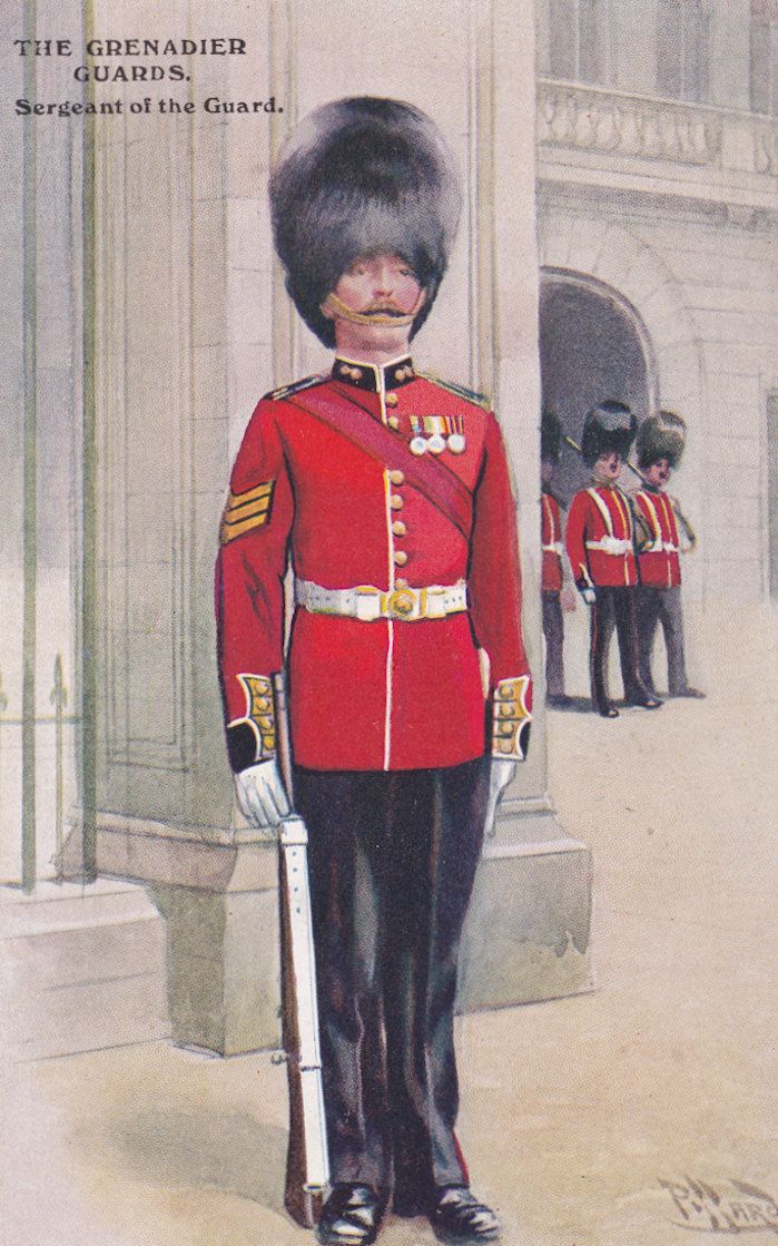 The Grenadier Guards Sergeant Antique Gale & Polden Military Postcard ...