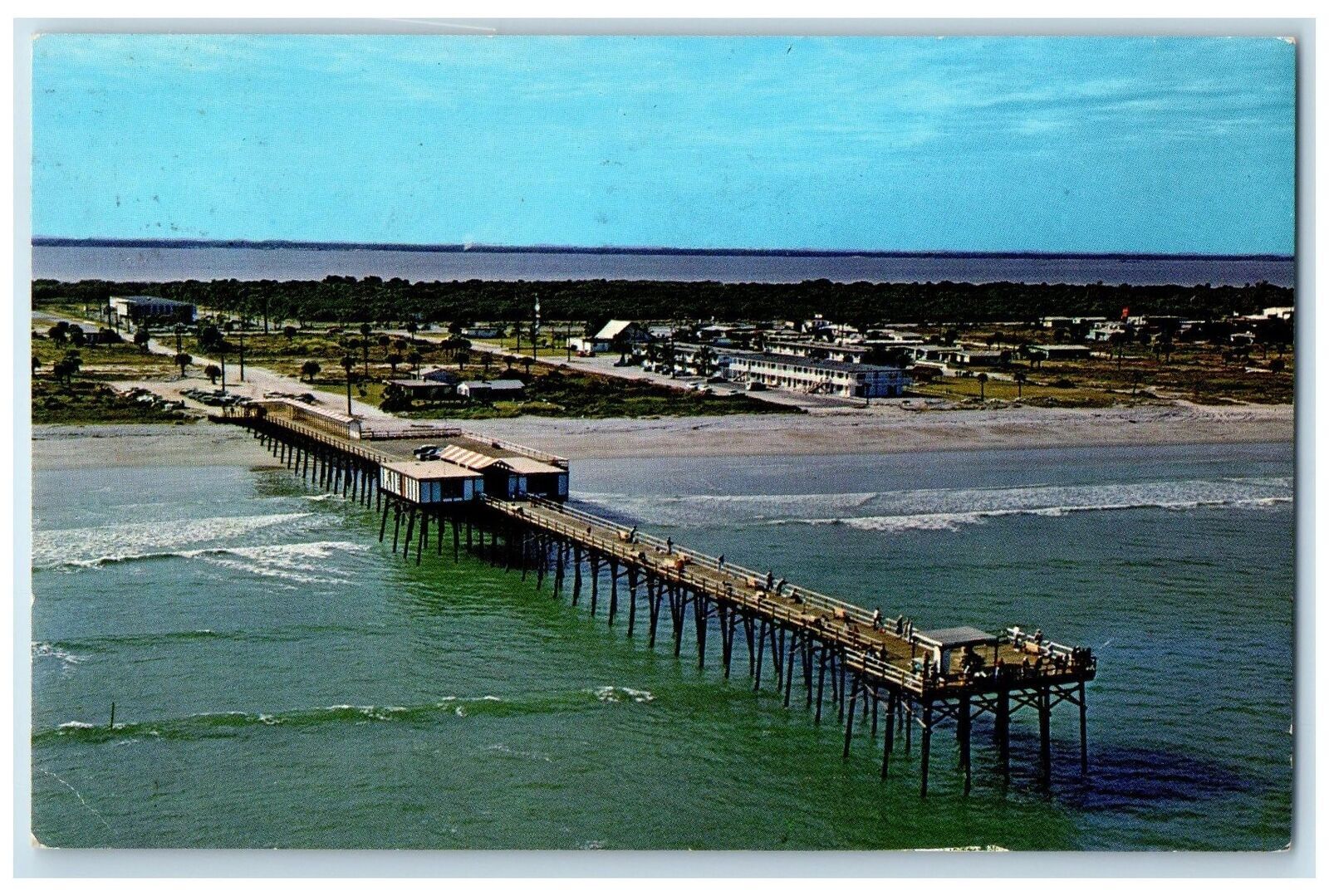1969 Canaveral Pier Rustic Bridge People Cocoa Beach Florida FL Posted ...