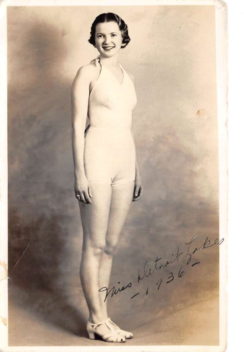 Miss Detroit Lakes 1936 Beauty Contest Winner Real Photo Postcard ...