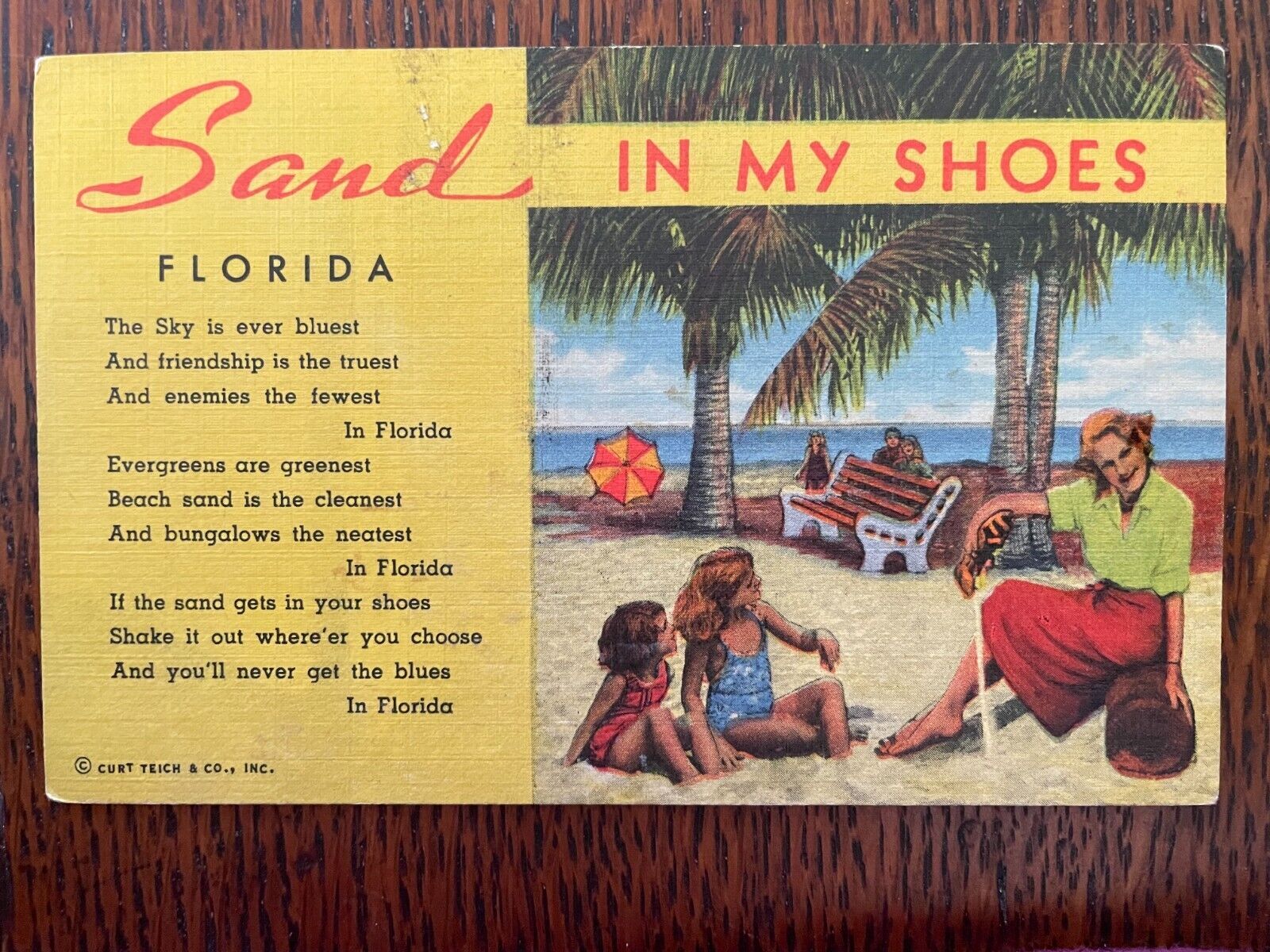 Vintage Postcard 950 Sand in My Shoes Poem about Florida (FL) | United ...