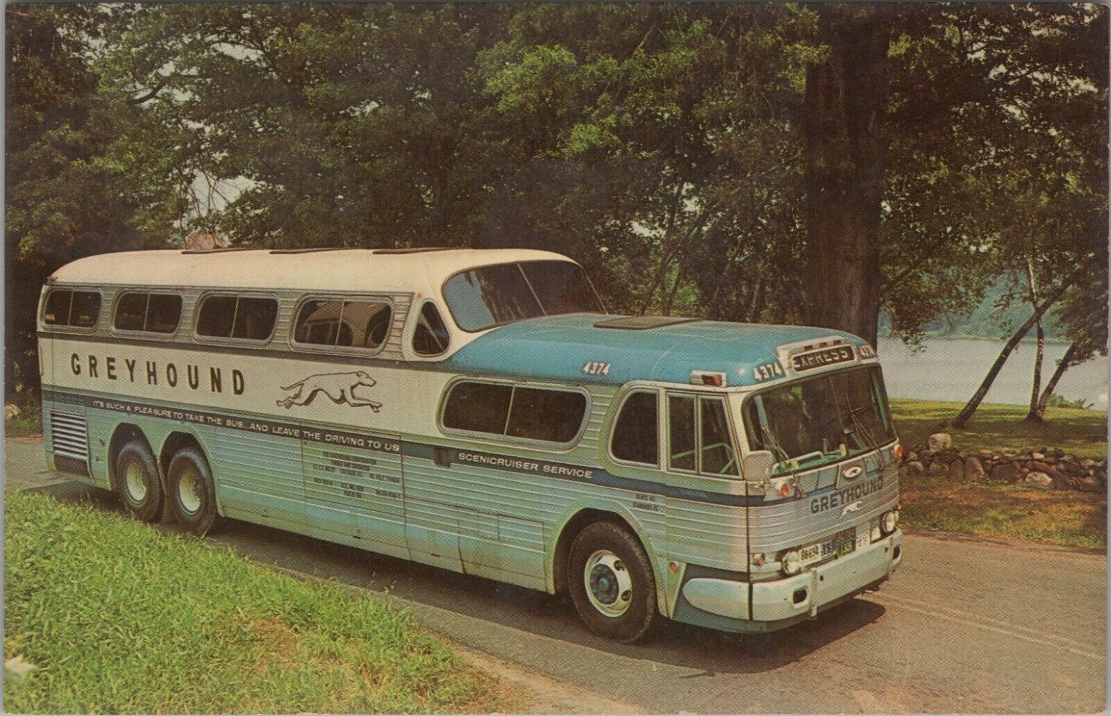 1961 Greyhound Scenicruiser double decker bus Express postcard F110 ...