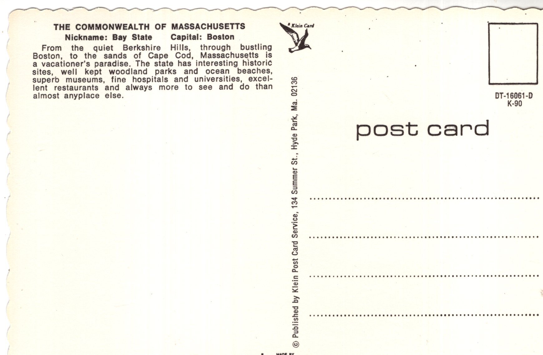 Massachusetts, Pictorial Map, The Bay State | United States ...