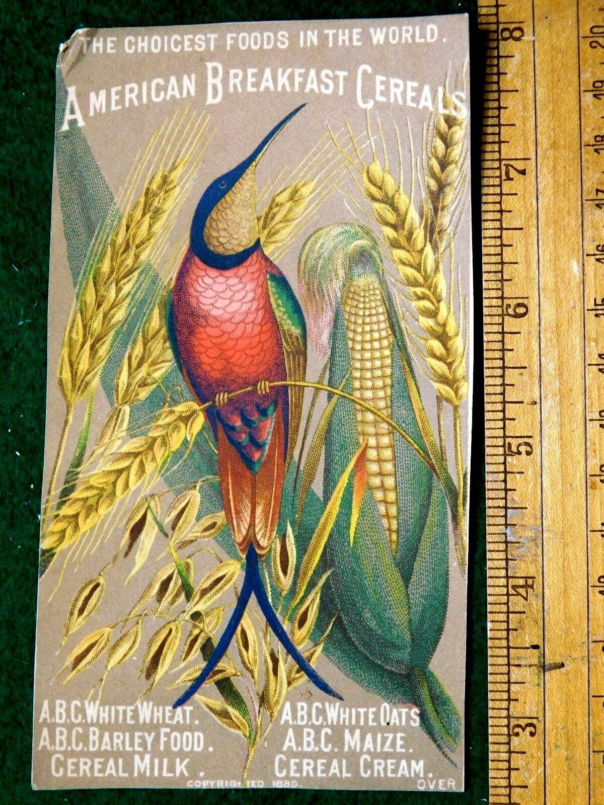 1870s-80s Colorful Bird, Wheat, Corn, Grains, American Breakfast ...
