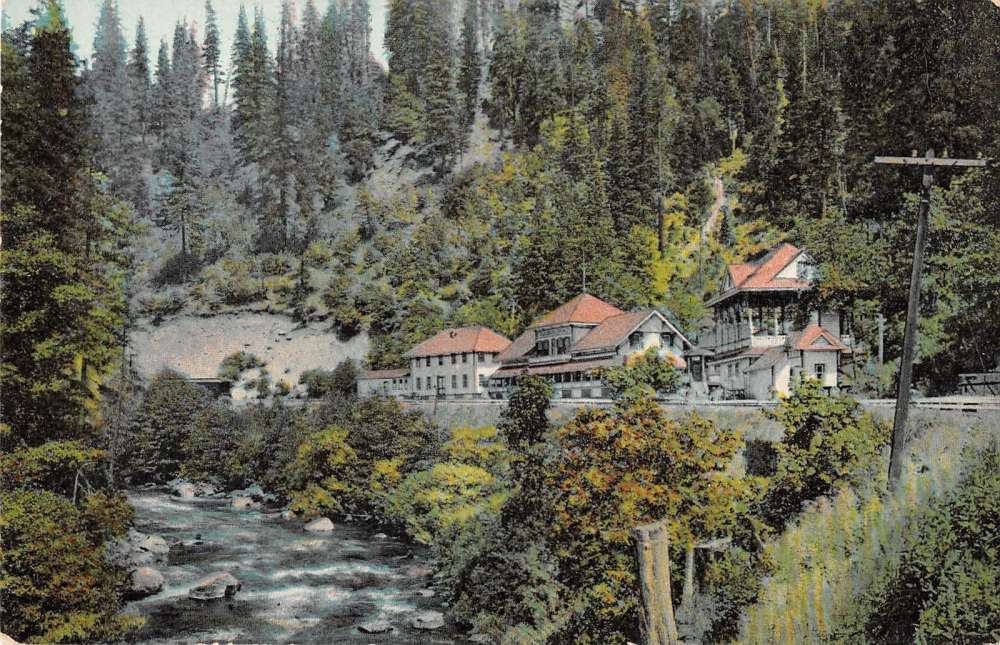 Shasta Springs California Scenic River Historic Bldgs Antique Postcard ...