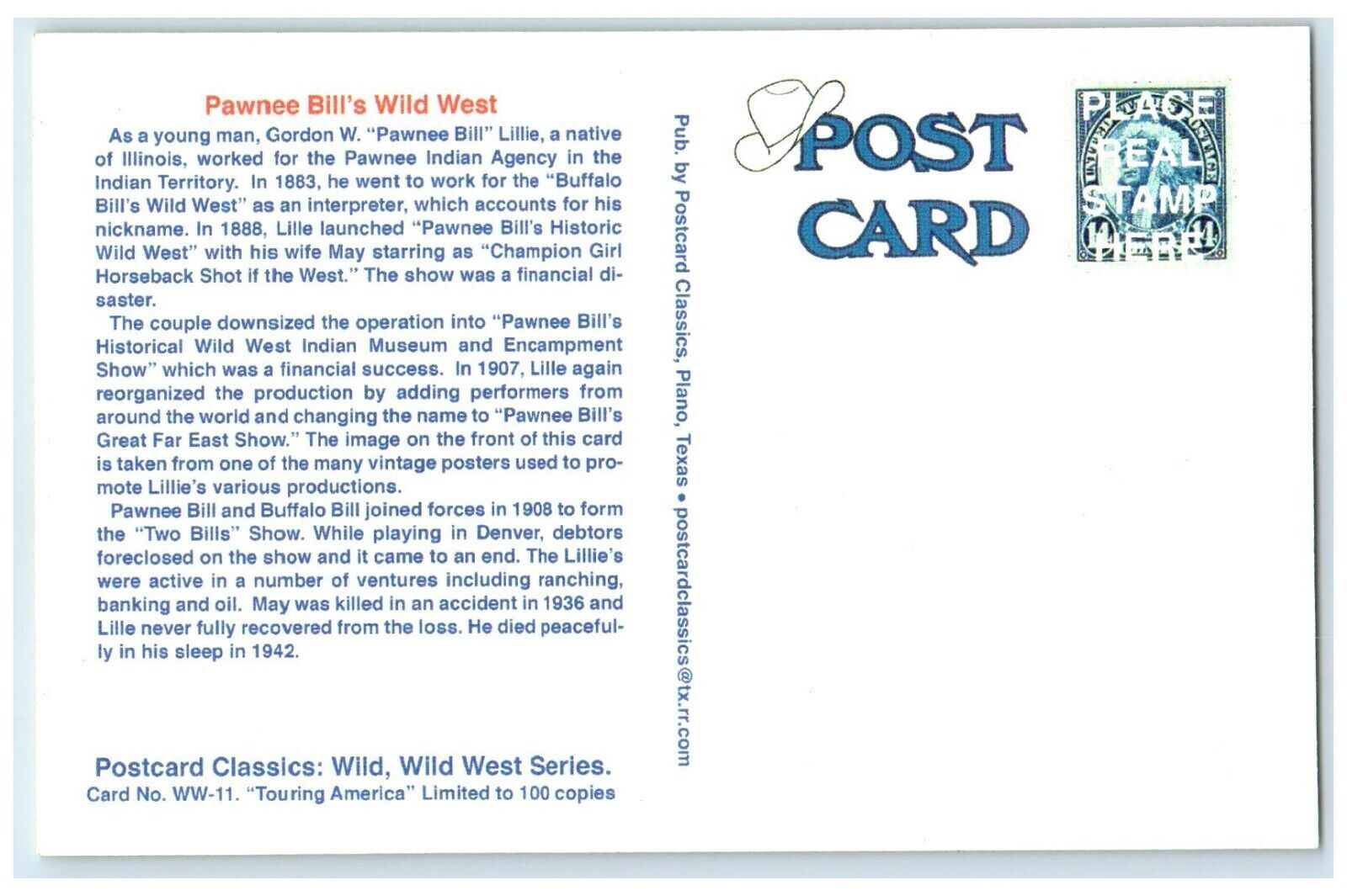 The Great Pawnee Bill Shows Wild West White Buffalo Touring America ...