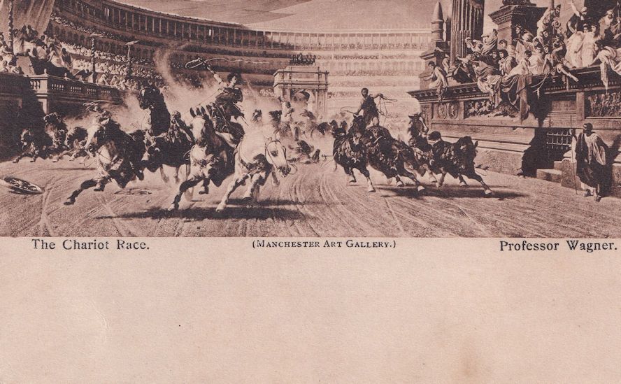 The Chariot Race by Professor Wagner Manchester Art Gallery Postcard ...