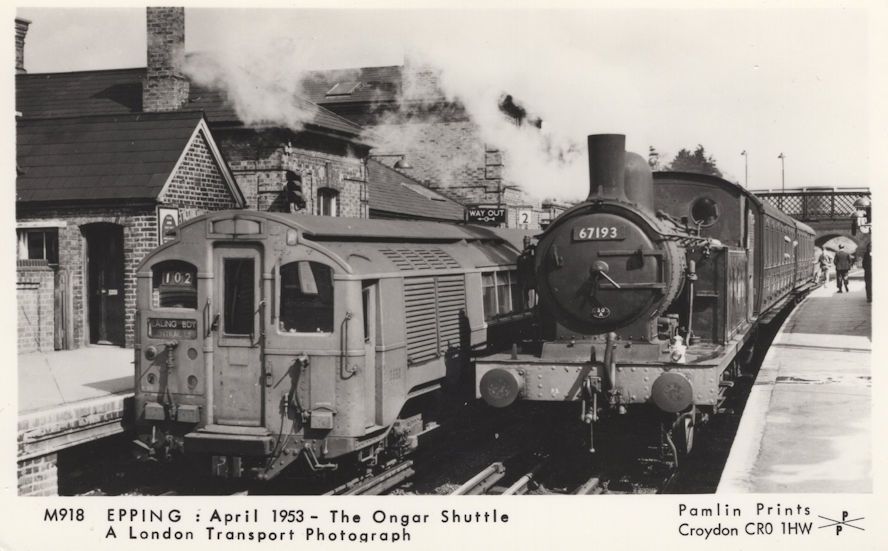 Epping Station Ongar Shuttle 1953 LNER F5 67193 Train Postcard | Topics ...