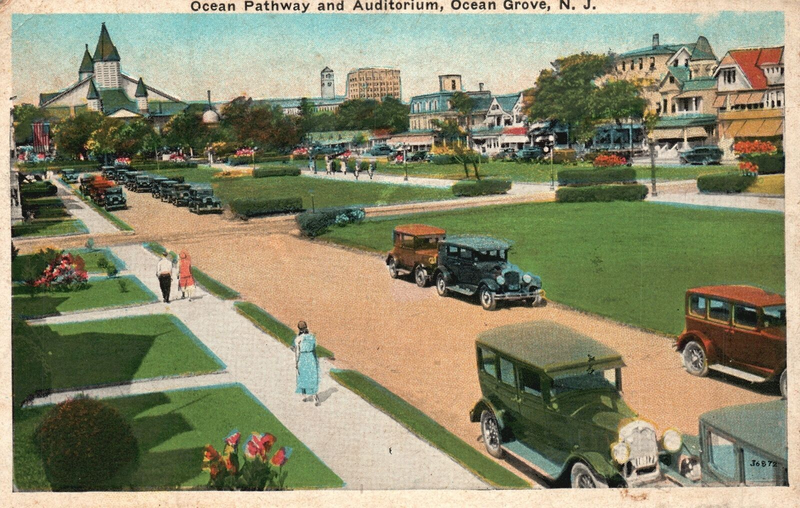 Vintage Postcard 1934 Ocean Pathway and Auditorium Ocean Grove New ...