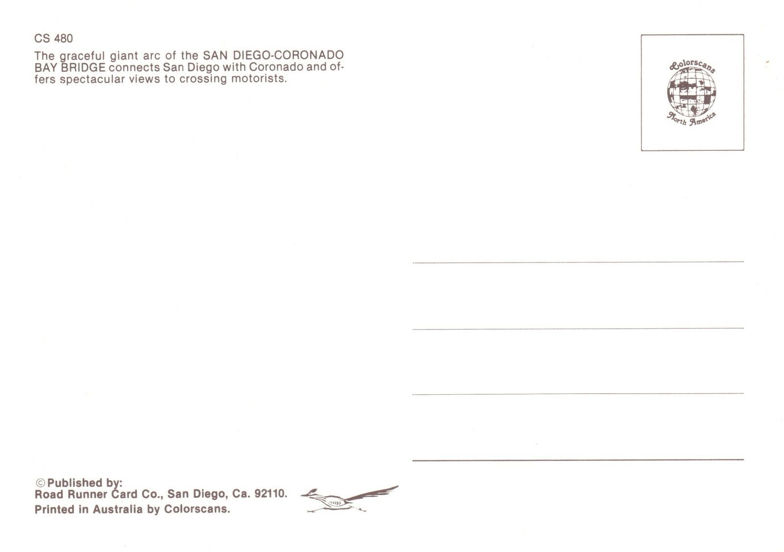 Vintage Postcard Giant Arc Coronado Bay Bridge San Diego California CA ...