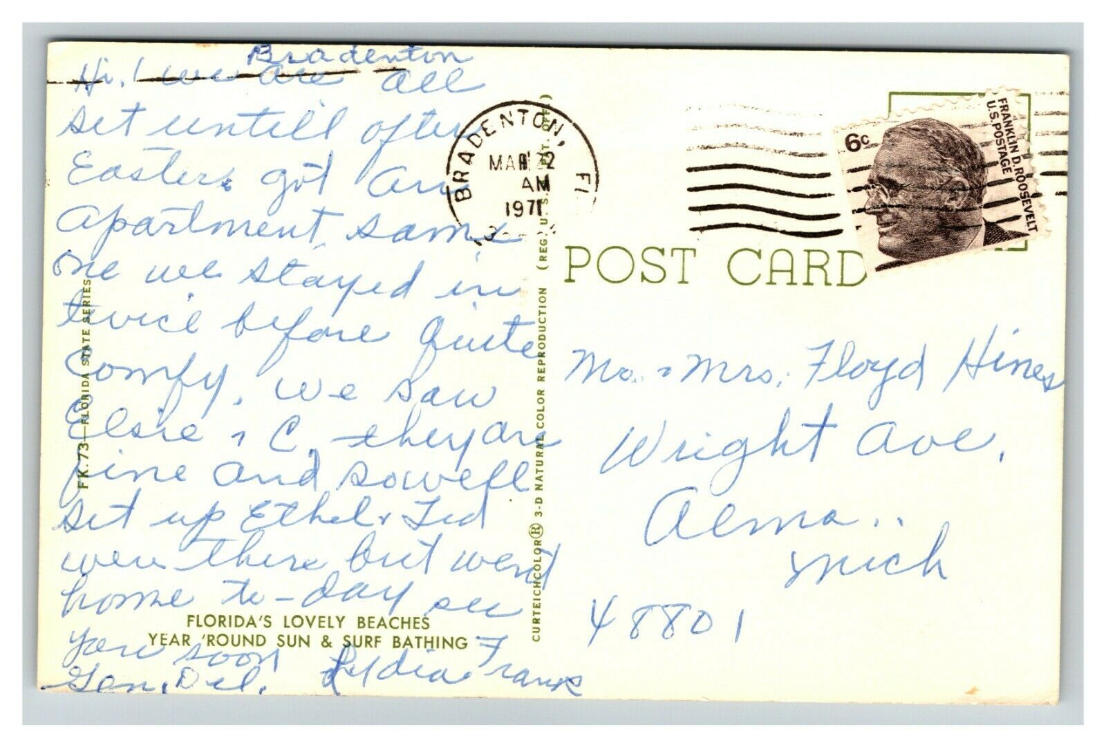 Vintage 1971 Postcard - Bikinis on the Beach in Florida - Year Around ...